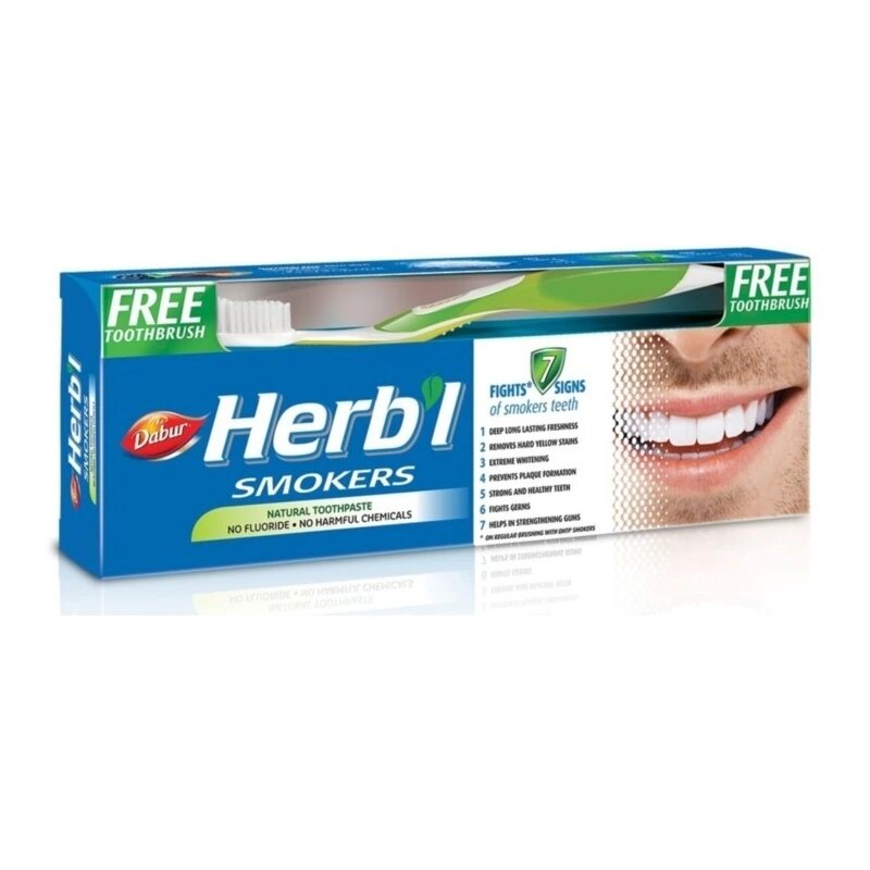 Зубная паста против старения Dabur Herb'l Smokers 150 г зубная щетка - 1 шт.