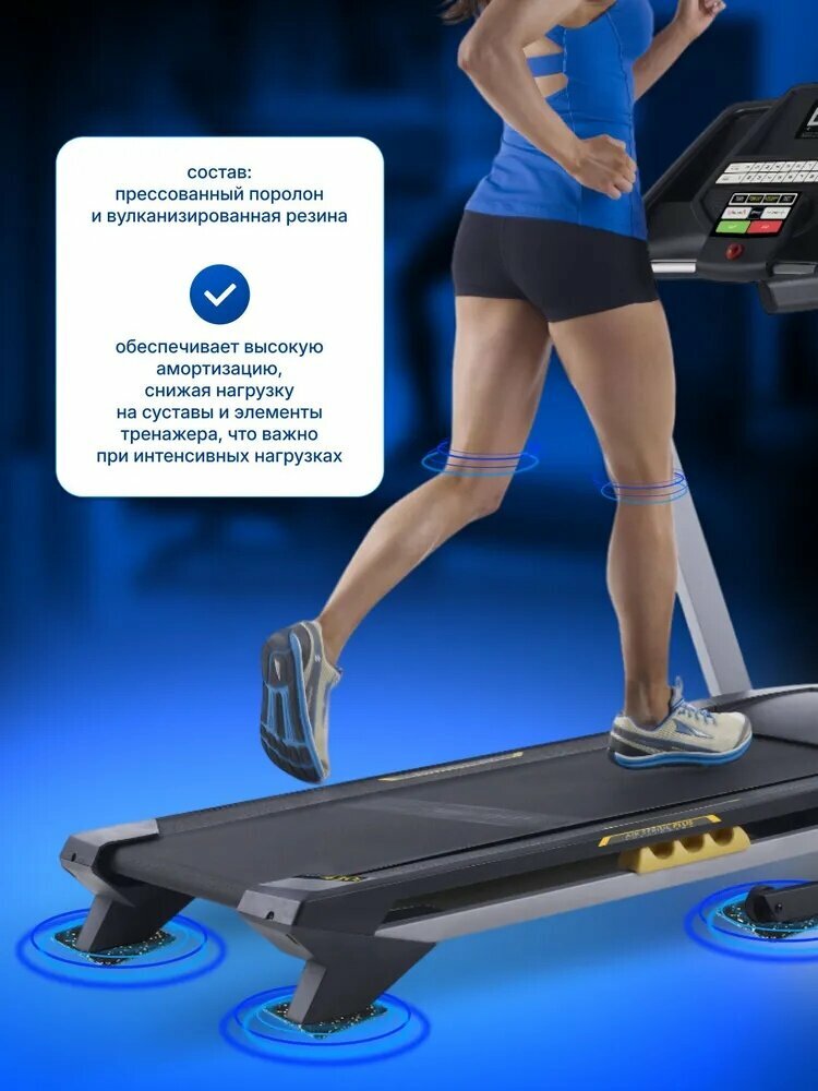 CALEB RO Коврик для беговой дорожки и тренажеров амортизационный 6 шт толщиной 10 мм для защиты напольного покрытия и шумопоглощения