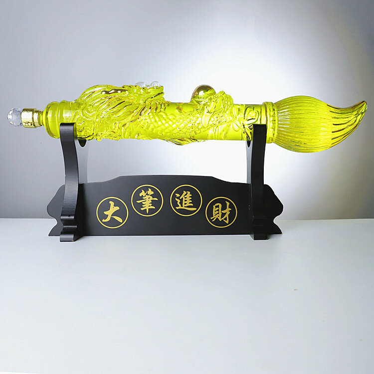 ⭐Производитель поставляет крафтовую стеклянную бутылку для вина, креативную стеклянную бутылку 1.0kg с кистью для письма, богатство крафта, высококачественную бутылку для вина из боросиликатного стекла⭐