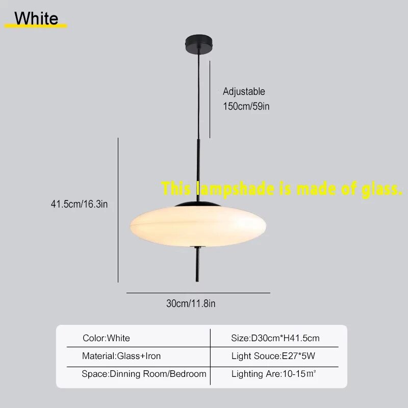 Подвесные светильники DARHYN, летящая тарелка, черные и белые, 5 Вт PL788 White 30cm, Белый