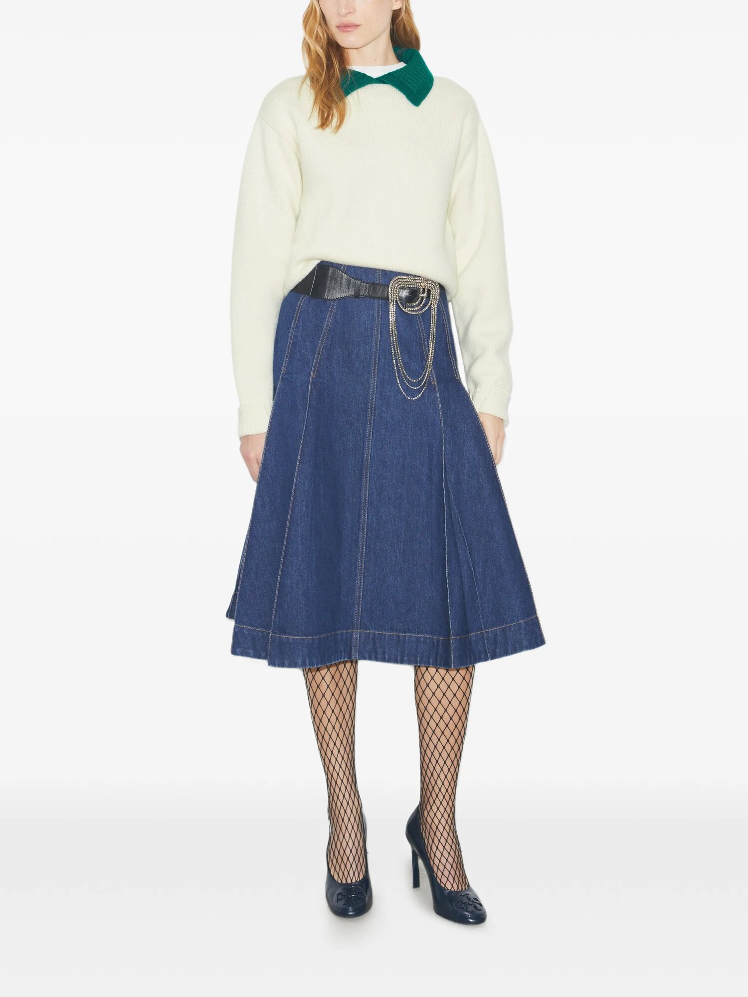 Свитер Tory Burch Collared wool sweater, размер L, , разноцветный — фото 1