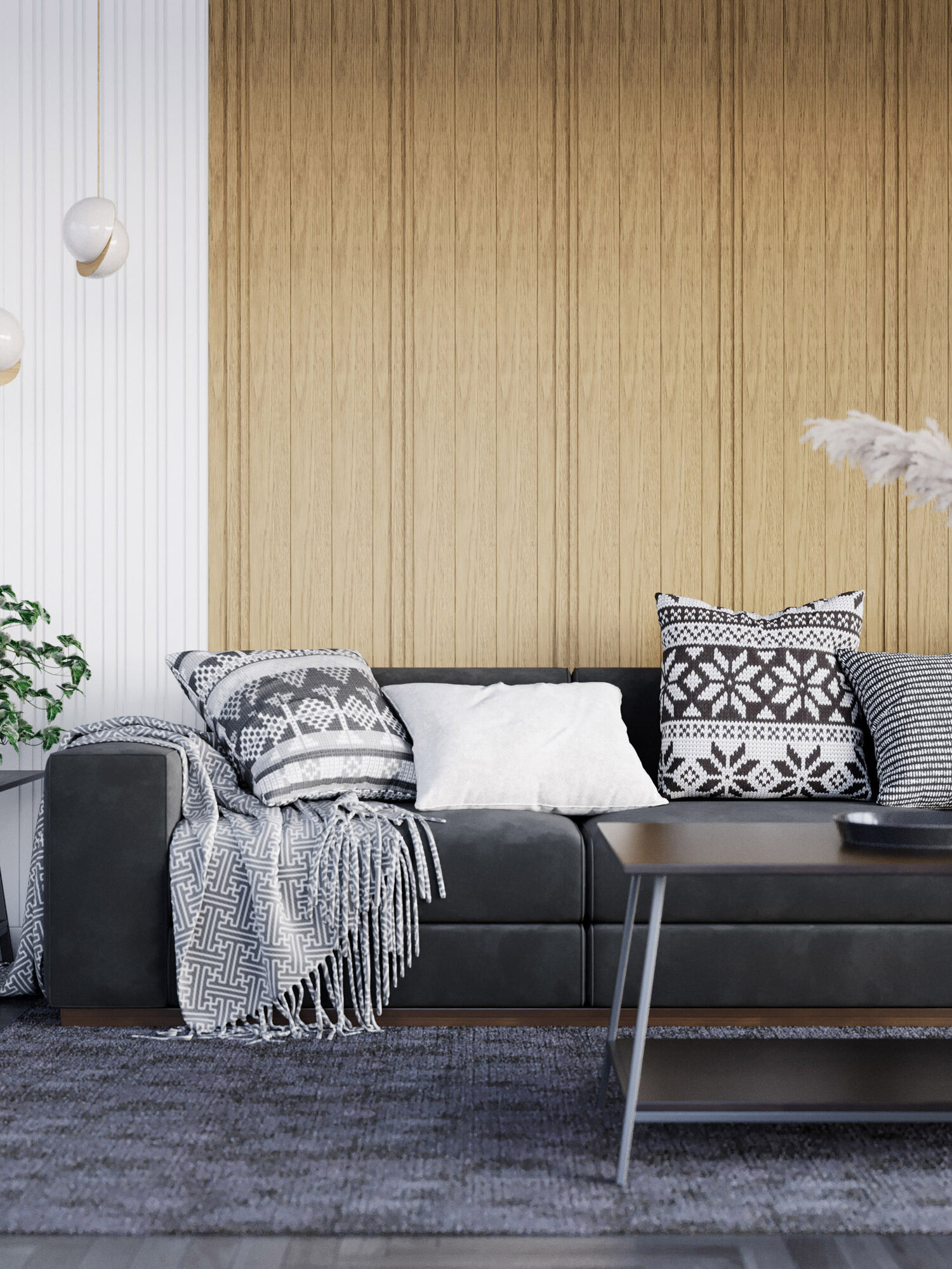 Модульная стеновая панель лайн саваш Дуб Натуральный 2800*116*10 мм - 8 шт