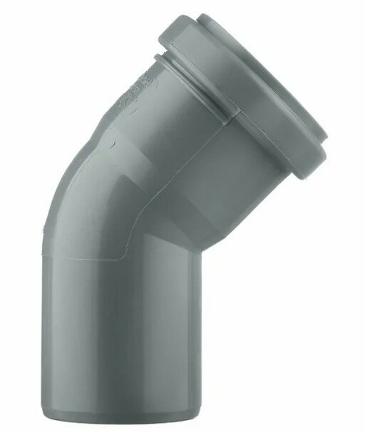 Отвод 40 45 град, для внутренней канализации, серый Pro Aqua 110445