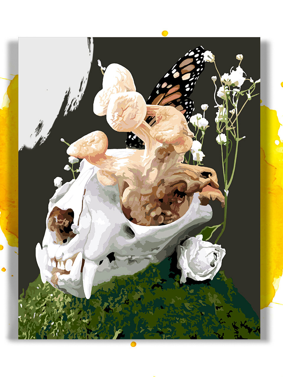 Картина по номерам на холсте Проросший череп, 40 х 50 см