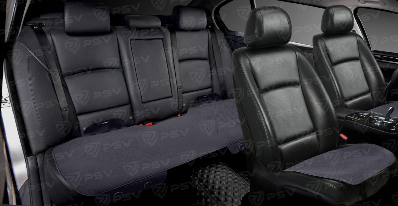 Накидки чехлы на сиденья из алькантары в машину автомобильные универсальные на весь салон премиум PSV Savana PAD (Темно-Серый)