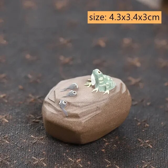 Китайская фиолетовая глиняная фигурка чайного питомца, ручная работа, модель лотоса и арбуза, скульптура, украшения для чайного сервиза, декоративные элементы для чайного сервиза.