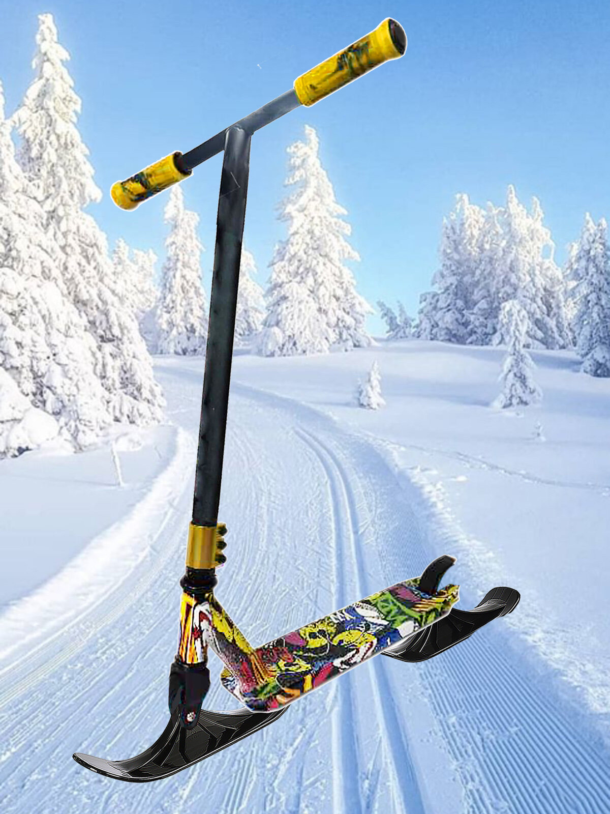 Самокат Yezz Трюковой самокат Yezz Start Up MS-155 граффити желтый