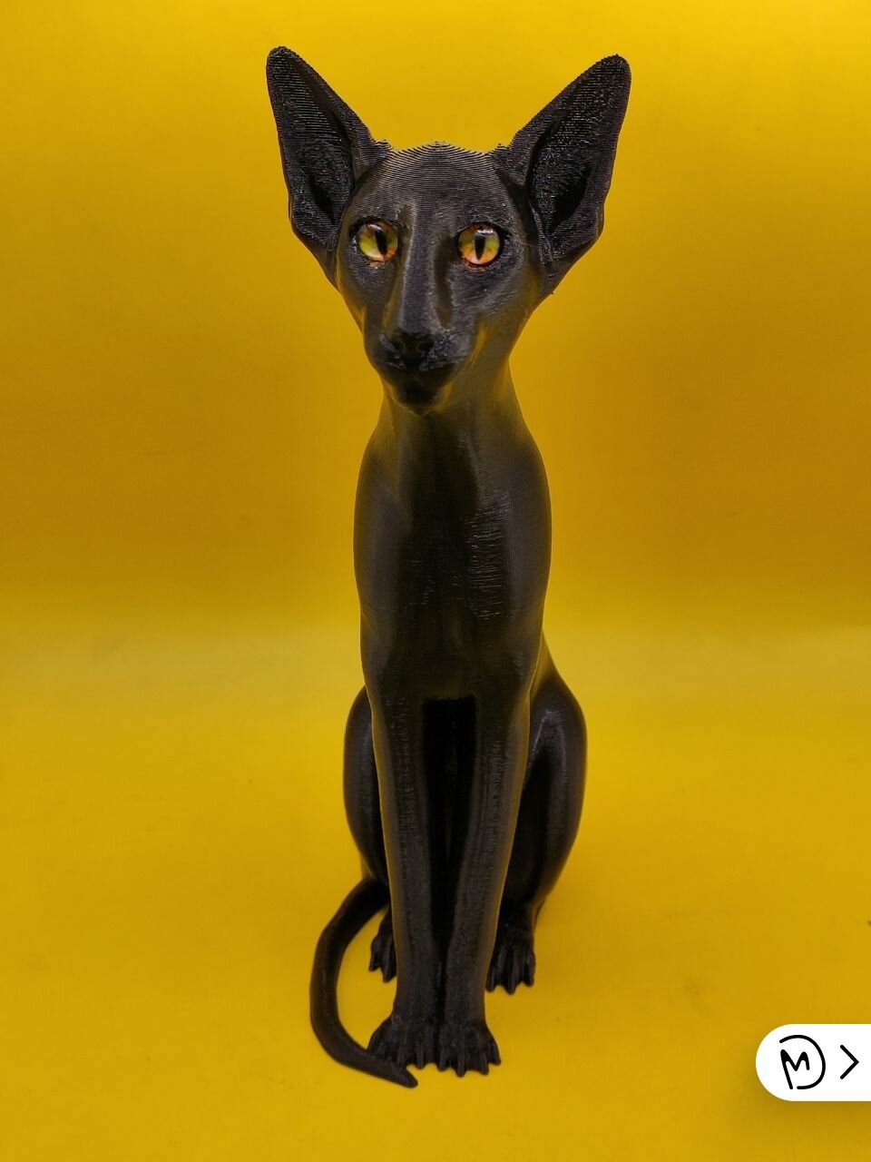 Статуэтка - Кот Ориентал с глазами черный
