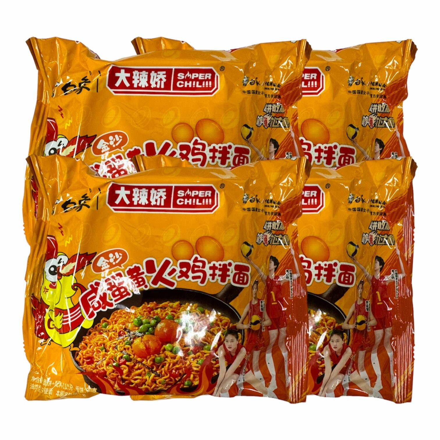 Лапша быстрого приготовления 4 шт / курица с яичным желтком Оранжевая