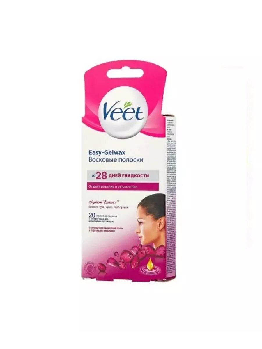Восковые полоски Veet для лица 20 шт