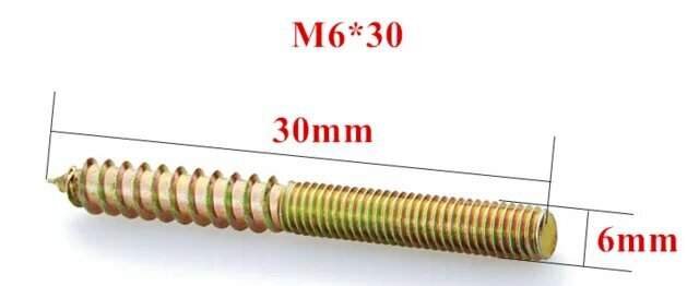 Болты с двусторонней головкой M4-M8 для мебели