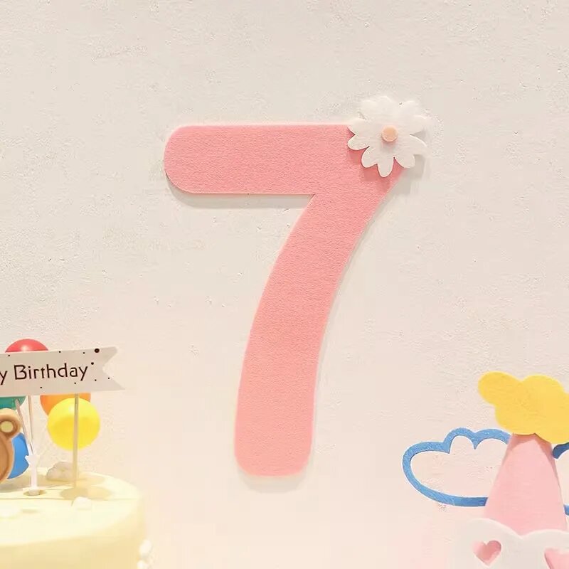 Фетровый баннер на торт "7"