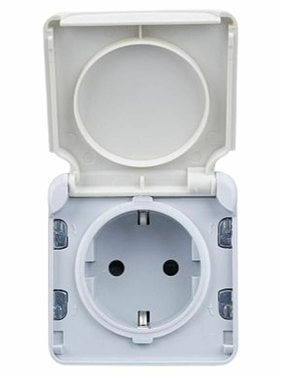 Legrand Plexo Белый Мех Розетка с/з с крышкой, винтовой зажим IP55