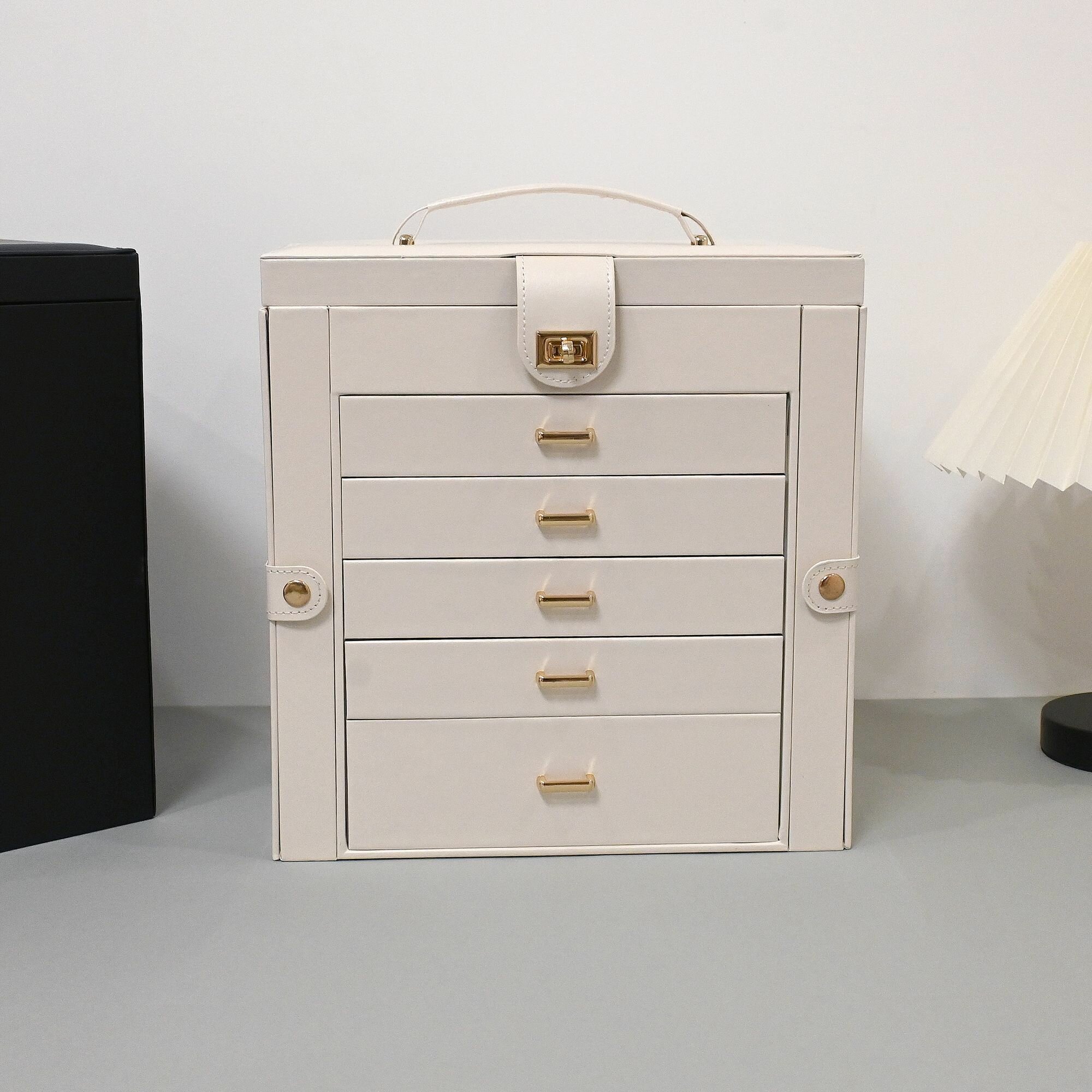 Шкатулка для украшений, шкатулка большая, многоярусная, Качественная экокожаll