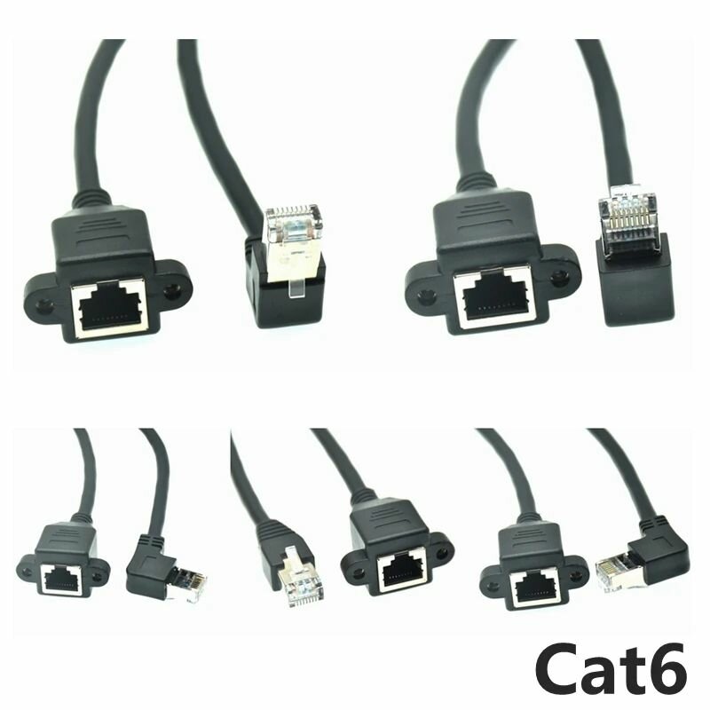 Сетевой удлинительный кабель Cat 6e RJ45 5e с винтовыми разъемами «папа-мама» для монтажа на панель Ethernet LAN-кабель