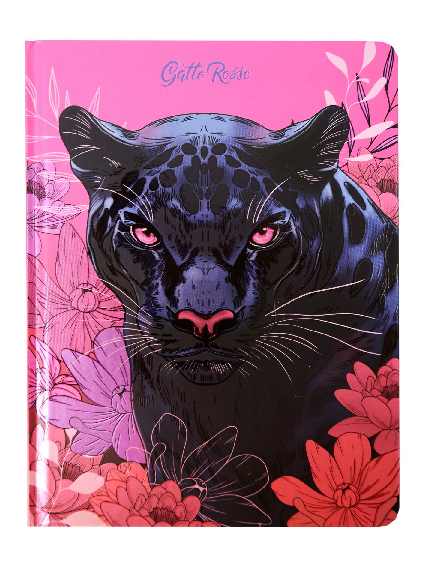 Книга для записей А5 128л кл. "Дикие кошки. Пантера" 7БЦ, выб. лак, скругл. углы
