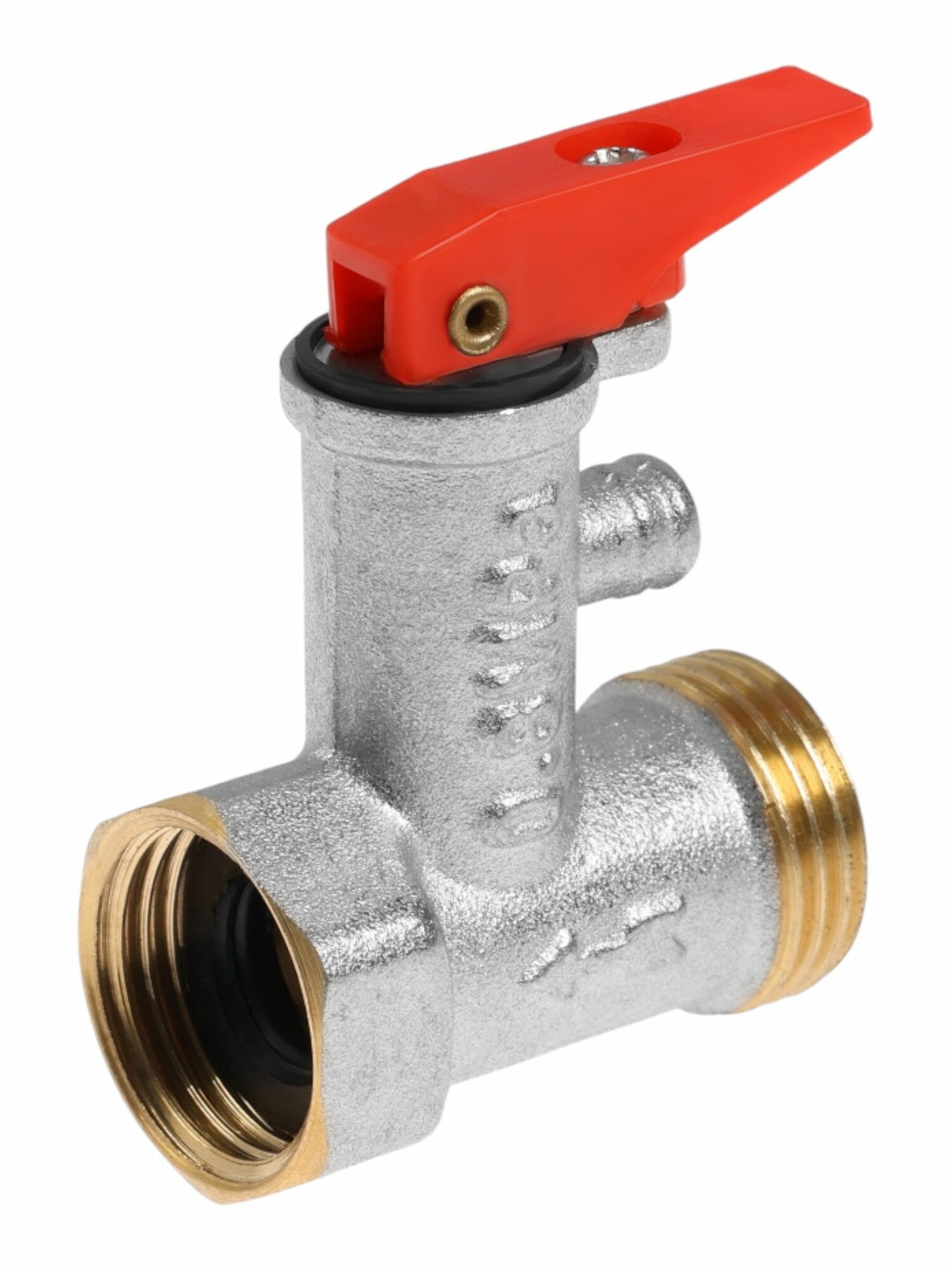 Предохранительный клапан ZEIN, для водонагревателя, 1/2", с курком, латунь, никелированный