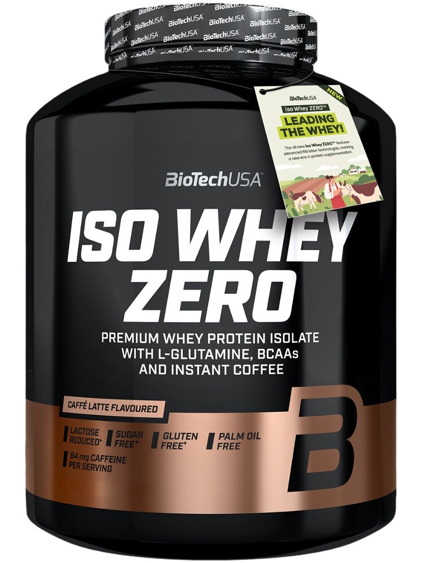 Изолят протеина BioTechUSA Iso Whey Zero 84 mg Caffeine 2270 г, Кофе латте