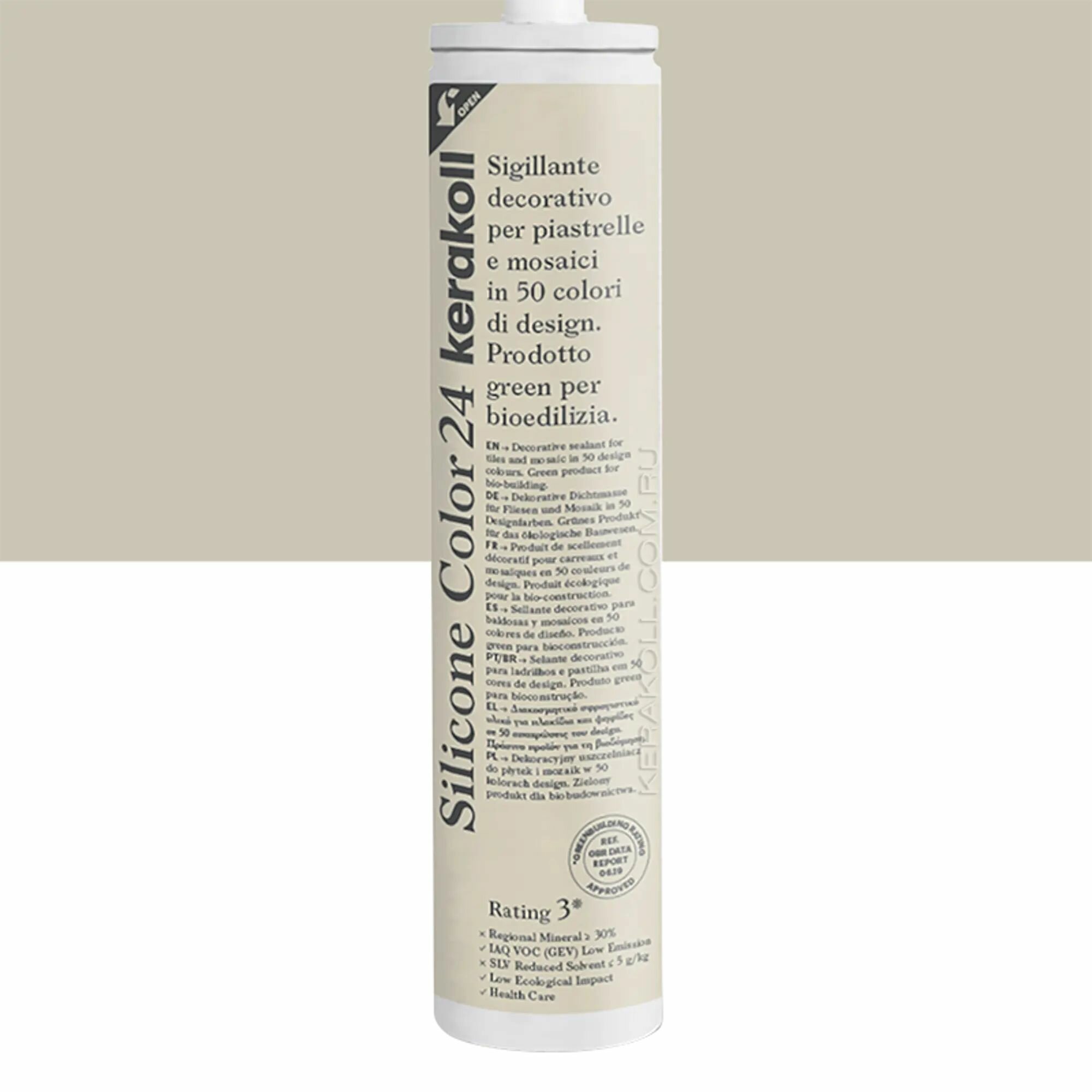 Герметик KERAKOLL SILICONE COLOR (50 цветов Design), Цвет 24 (Слоновая кость) 310 мл.