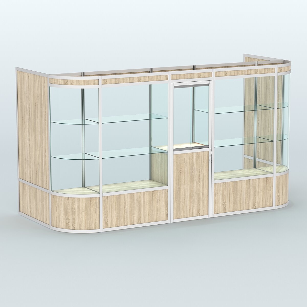 Павильон из профиля пристенный №12а (5,50 кв. м), Дуб Сонома