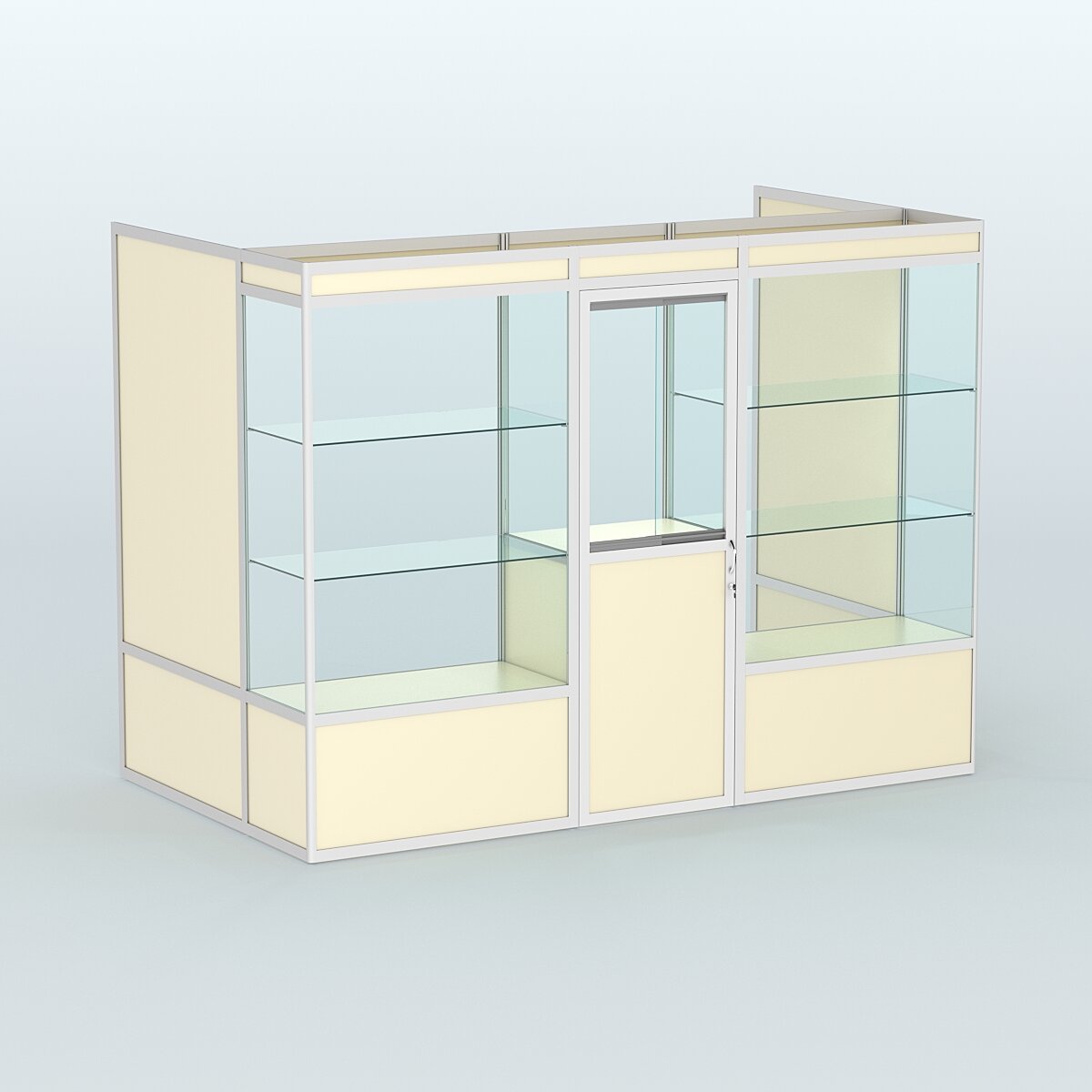 Павильон из профиля пристенный №1а (4,05 кв. м), Крем Вайс