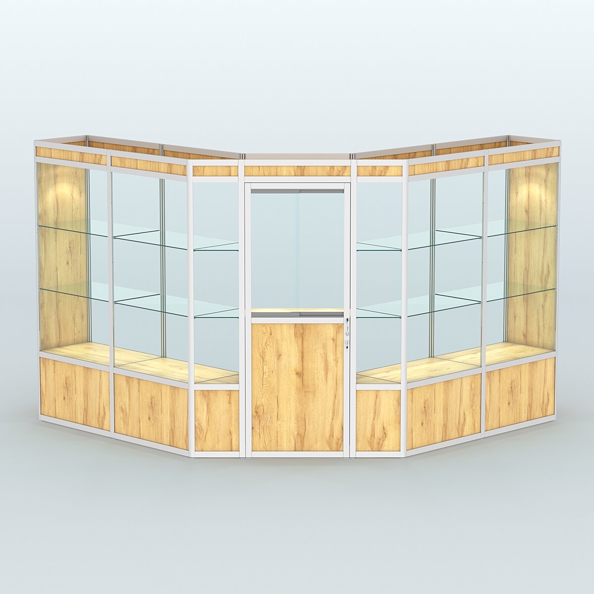 Павильон из профиля угловой №7а (9 кв. м), Дуб Золотистый