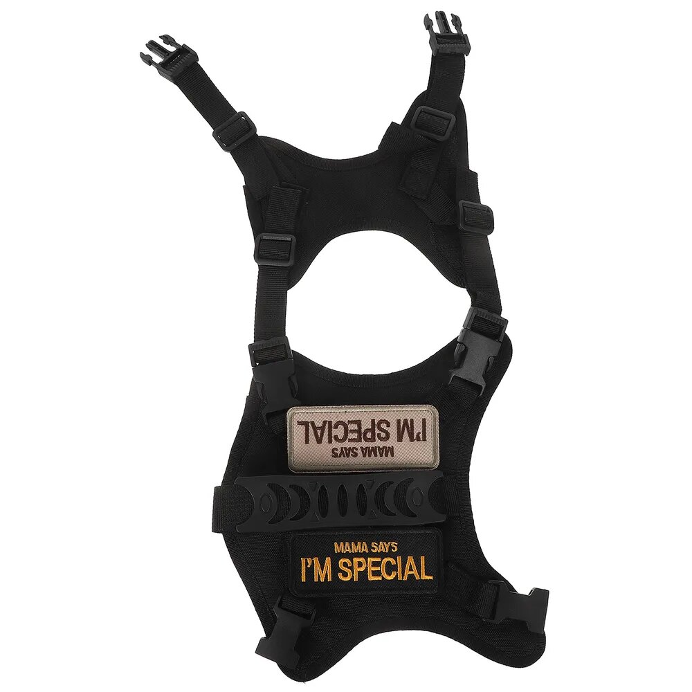 Тактическая шлейка для кошек с поводком, черная