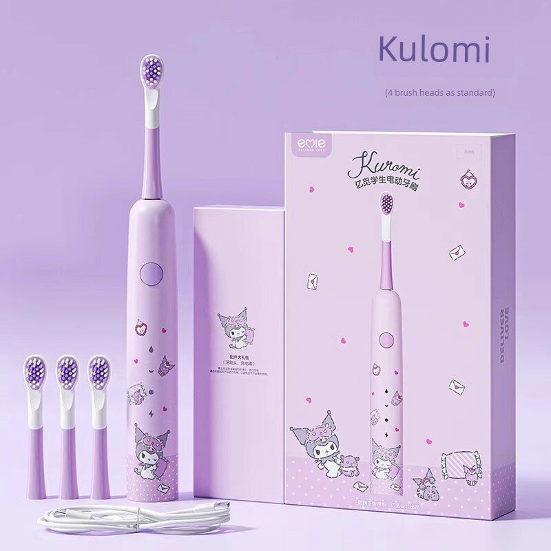 Электрическая зубная щетка Kuromi X500 для студентов, 4 насадки, 3 режима очистки, батарея 60+ дней