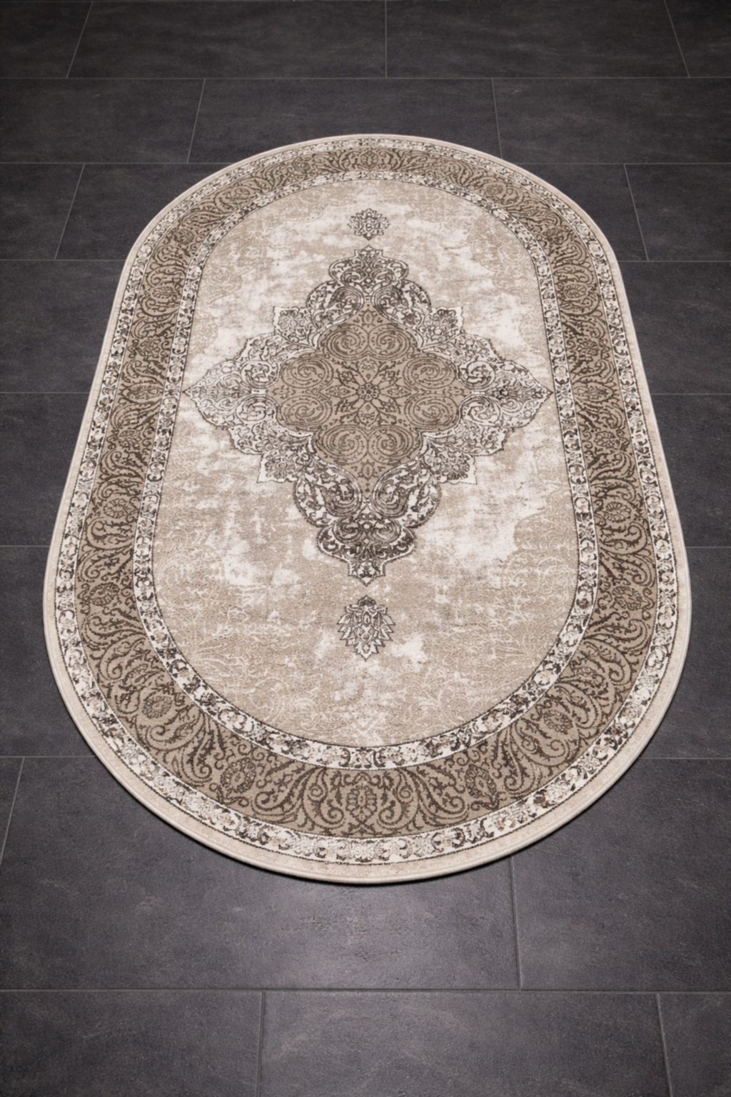 Ковер Премиум дизайн 20109 цвет 25171 Овал 0.8x1.5м