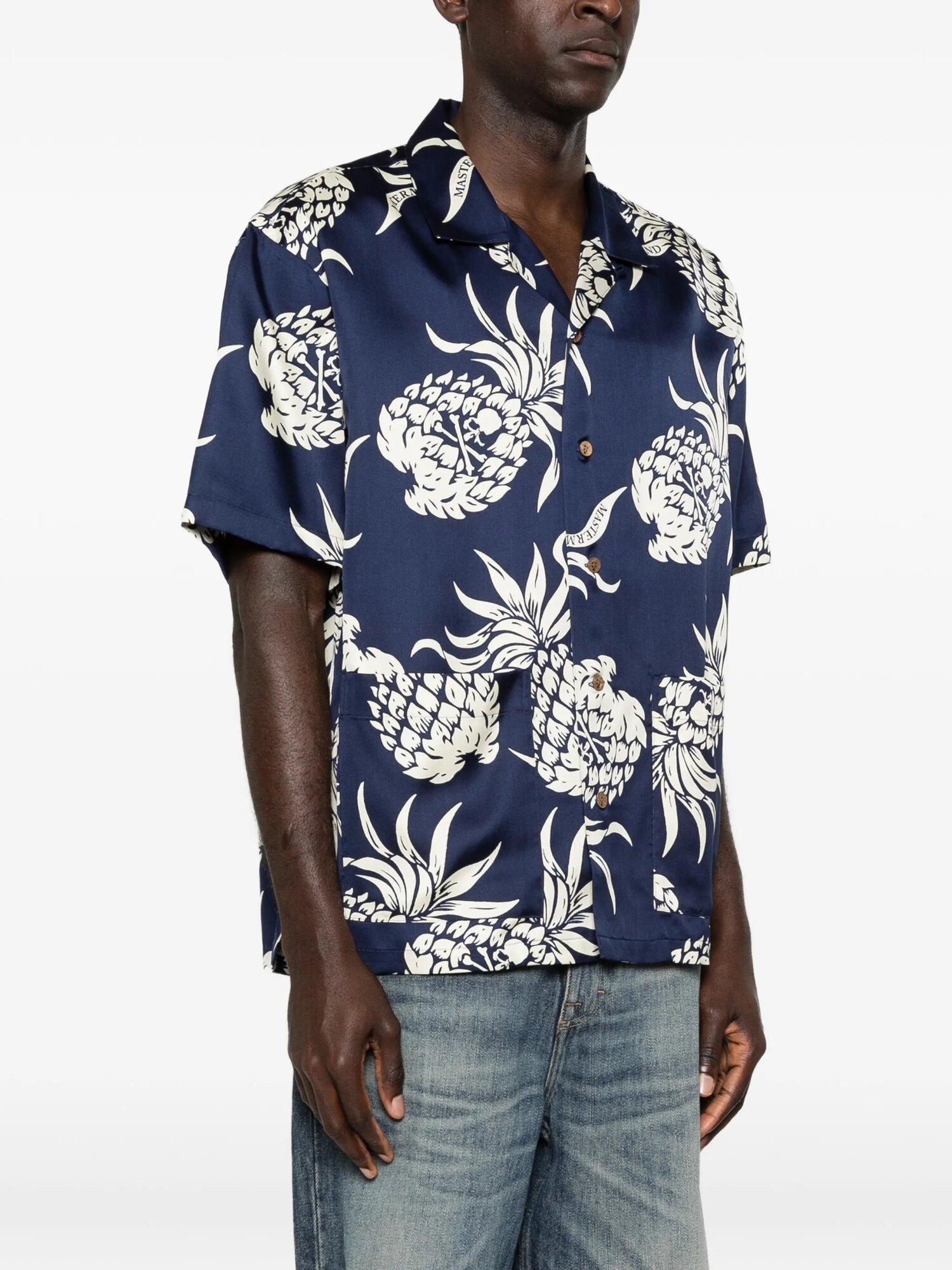 Рубашка MASTERMIND Pineapple-pattern shirt, размер M, синий — фото 1