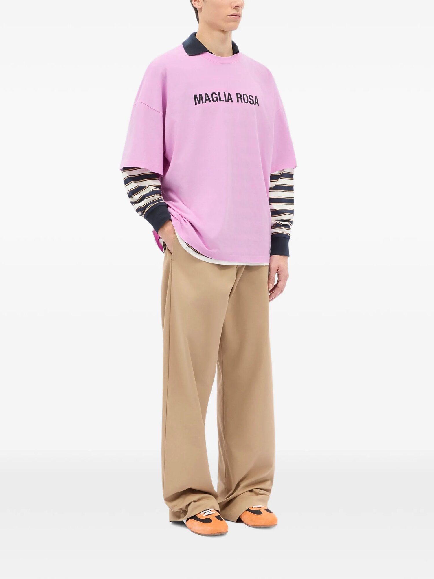 Футболка MSGM, размер 48, розовый — фото 1