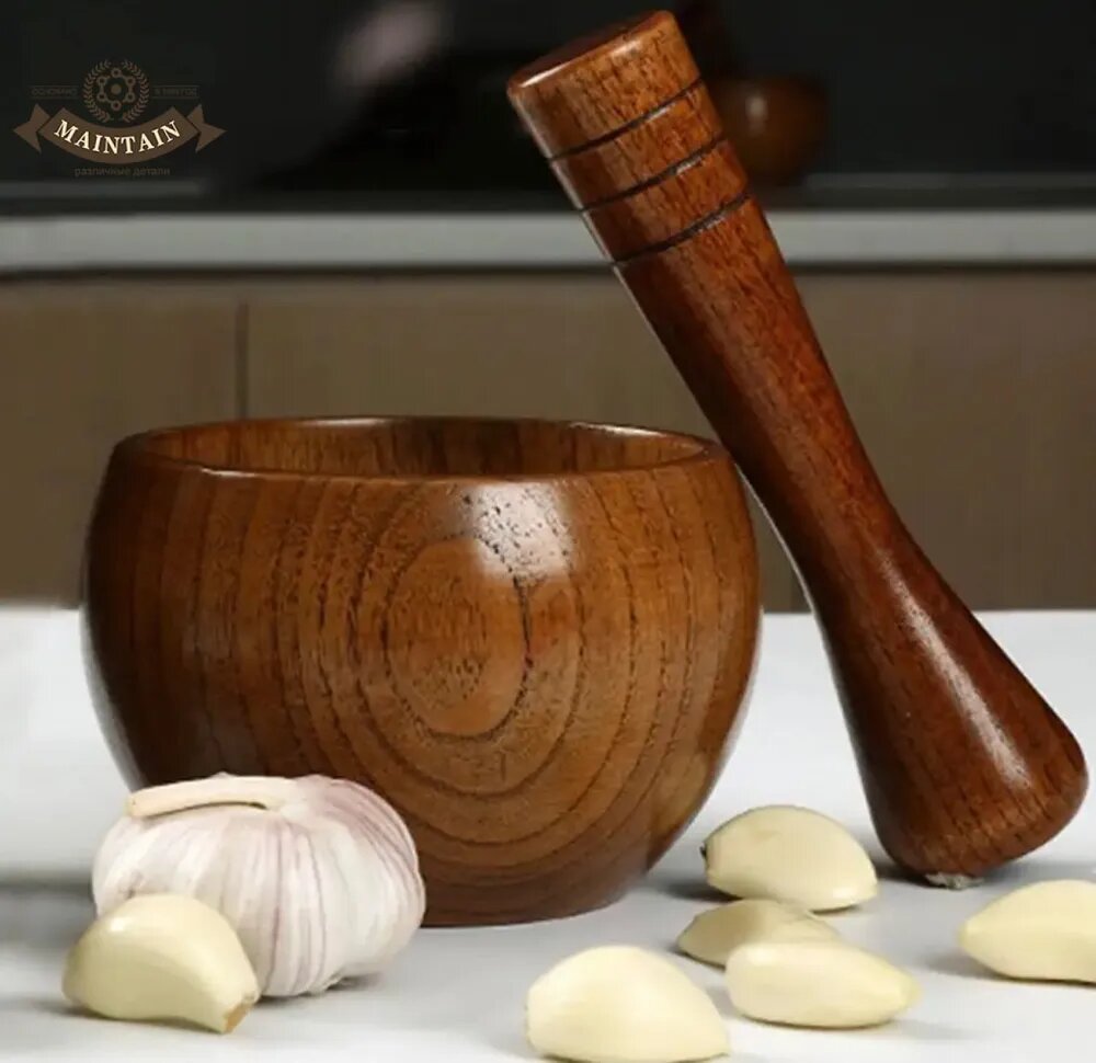 Ступка с пестиком, Дерево, 1 шт