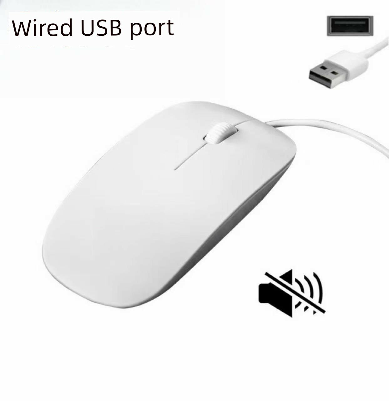 Подходит для мыши Apple MacBook Air/Pro, проводная бесшумная мышь для моноблока, универсальная для M1/M4 Белая