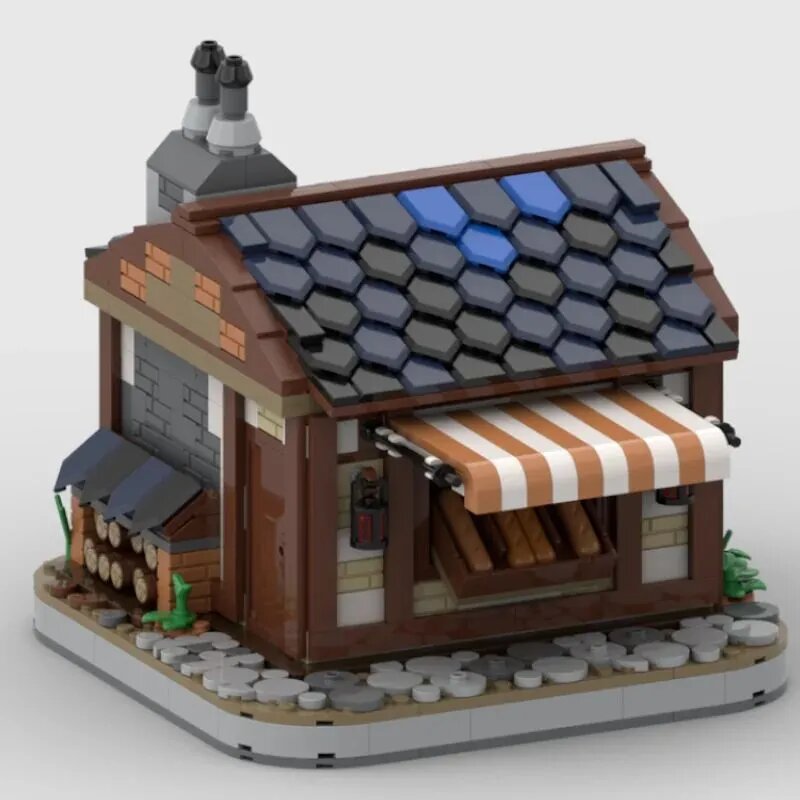 Модель пивоварни средневекового замка строительные блоки MOC, пластик
