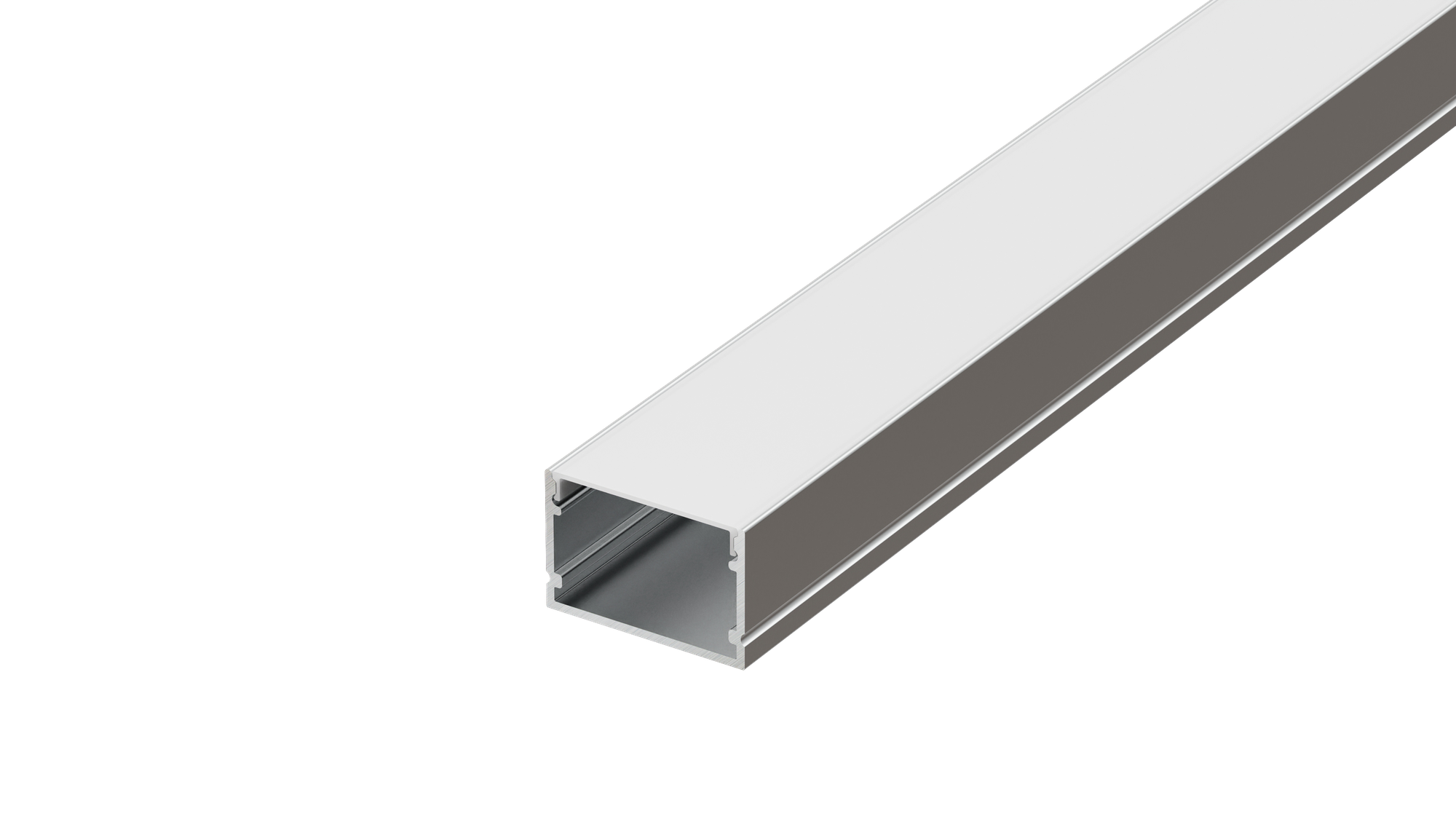 Накладной профиль 30х20мм, длина 2 метра, матовый экран, 4 заглушки, 4 крепежа, цвет алюминий, Donel