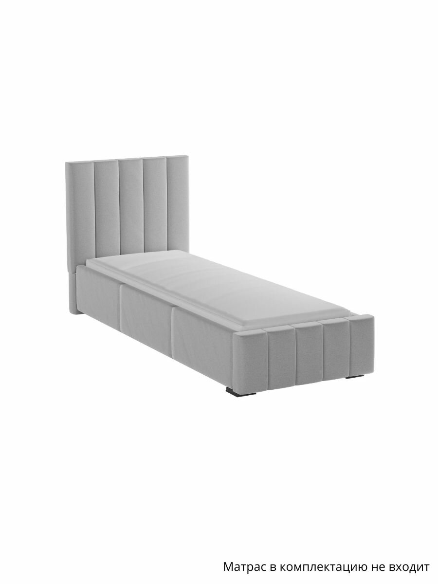 Домани, кровать односпальная интерьерная Нега 0,9 м, с ортопедическим основанием, 1060х1050х2230, Светло-серый