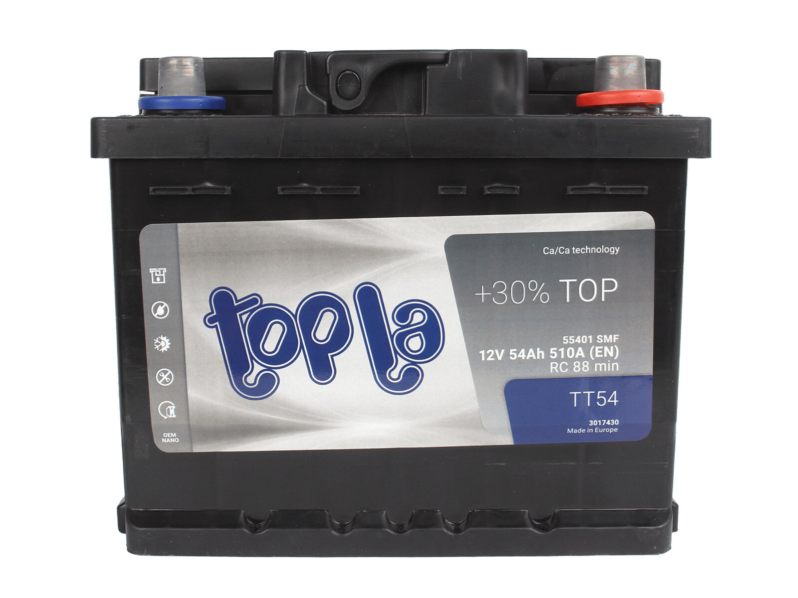 Аккумуляторная батарея TOPLA Top 55401 SMF 6СТ54 (118654) LB1