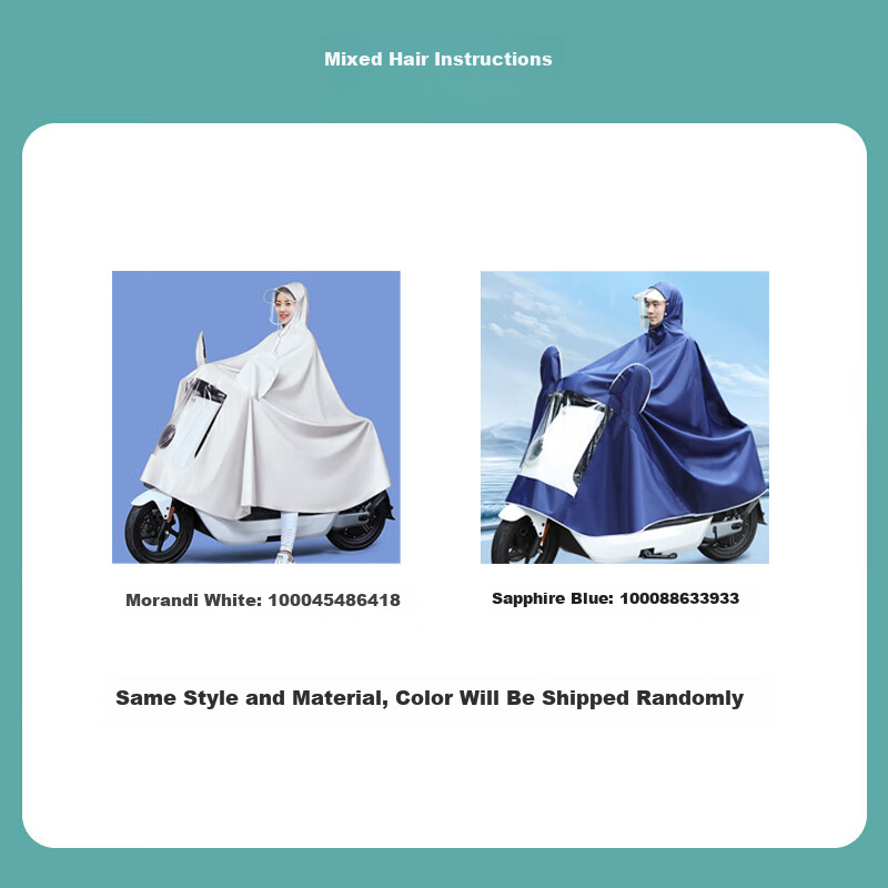 Xiangzhou Xiaozhen Cycling Raincoat, Thickened Oxford Cloth, for Electric Scooters And Motorcycles, Single Person, 3XL