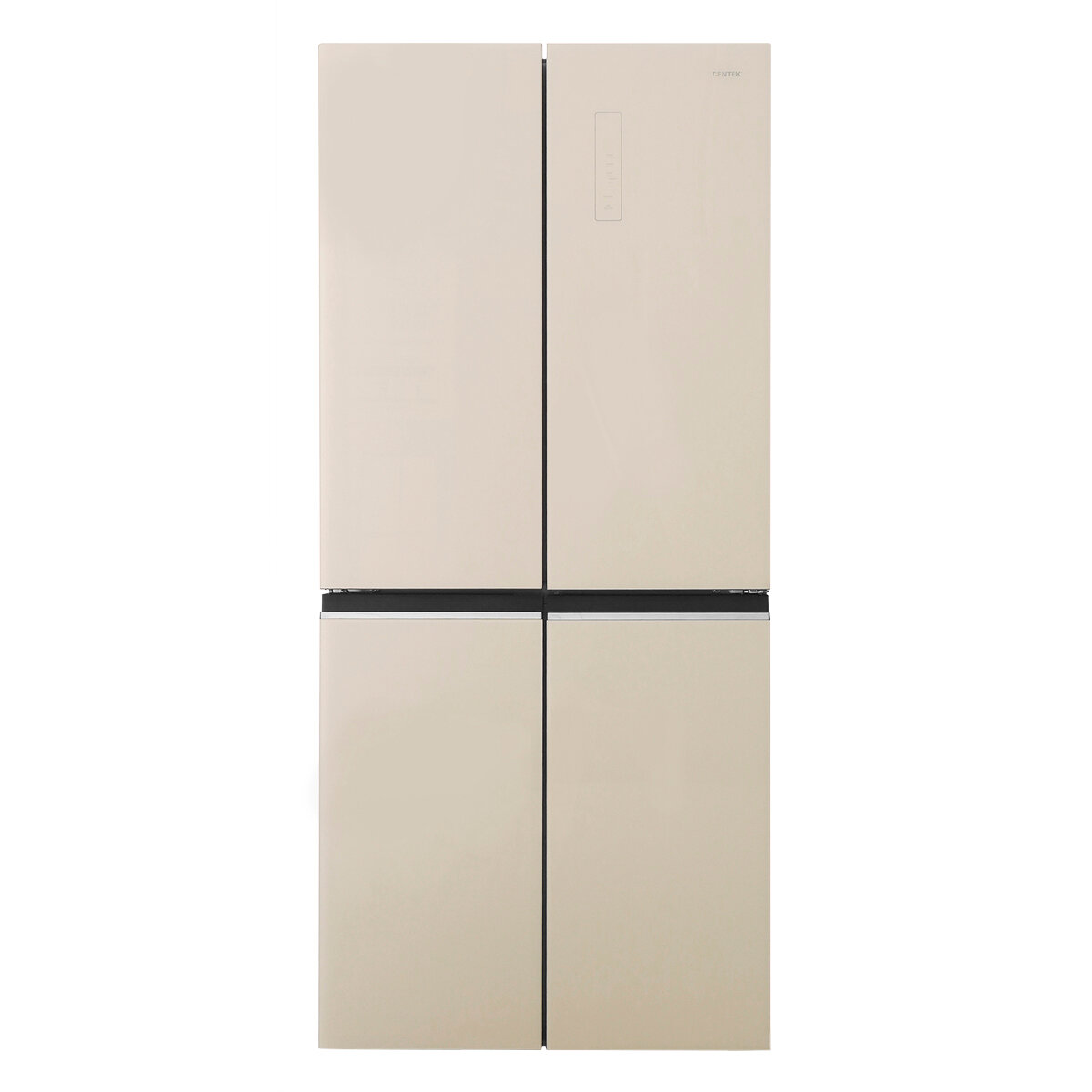 Холодильник трехкамерный Centek CT-1744 NF Beige Glass Side by Side, инверторный, общий объем 415 л, класс А++