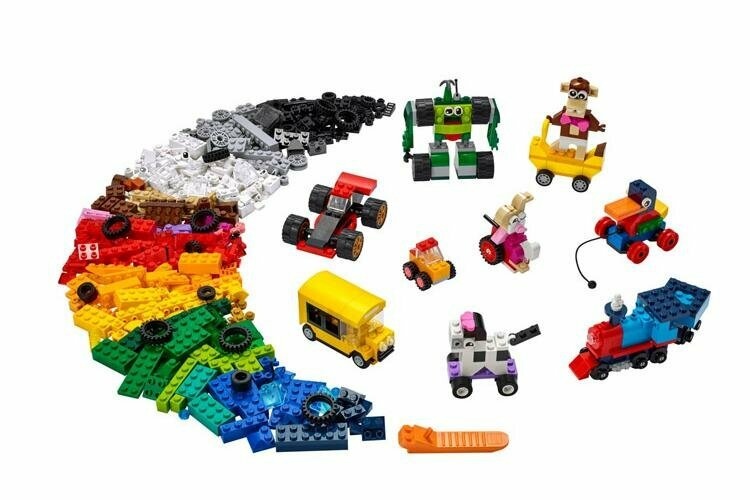 Набор конструктора унисекс LEGO Classic Коллекция колес, 653 детали, пластиковые строительные блоки, модель 11014