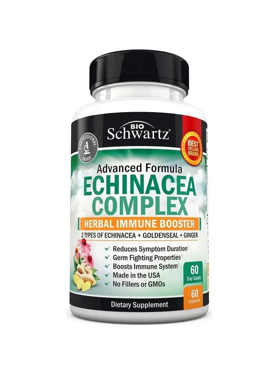 Эхинацея BioSchwartz Echinacea, для укрепления иммунитета, 60 капсул