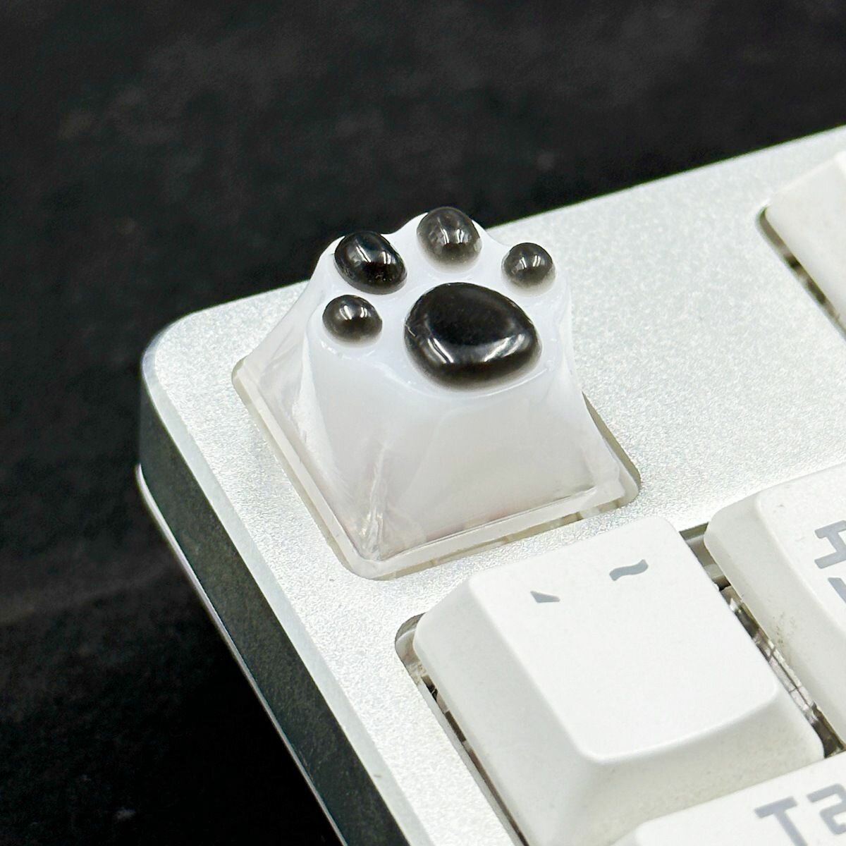 Кейкап Кошачья Лапка для клавиатуры 1шт, Белый/Черный