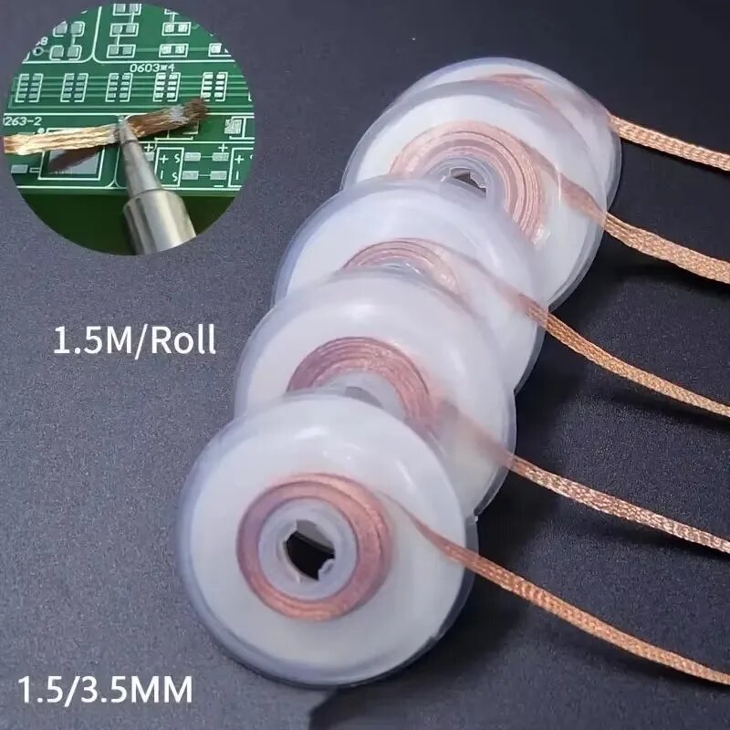 Припойная проволока медная 1.5 мм x 3 м, 1 шт.
