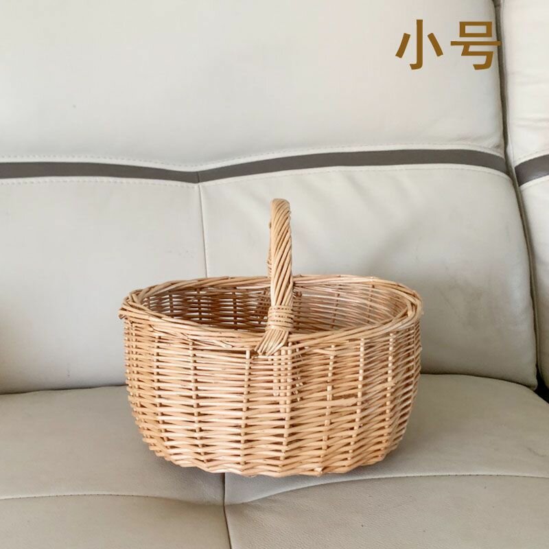 Плетеная корзина для фруктов, корзина для пикника, маленькая корзина, популярная бамбуковая корзина, плетеная сумка, дорожная корзина для пикника из ротанга.