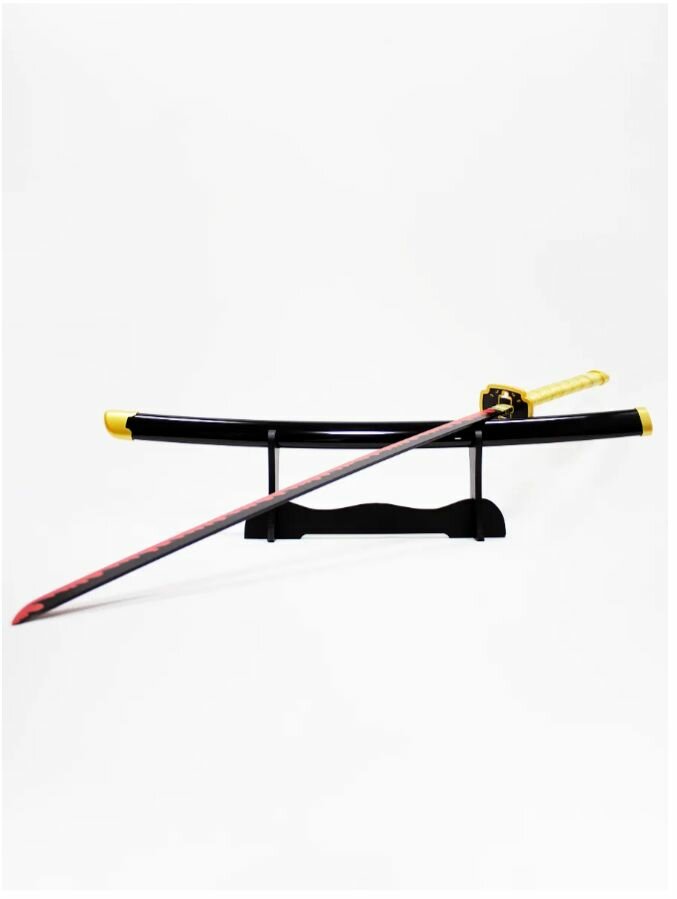 Сувенирная катана Ёриичи Цугикуни из аниме Demon Slayer (Черный/Золотой)