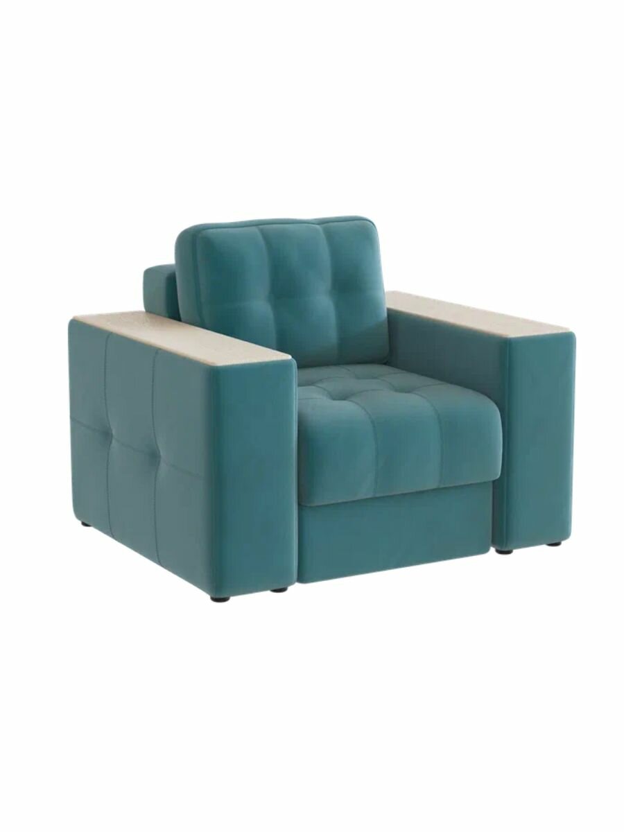 Домани Кресло Виконт 1120х870х950, Бирюза/МДФ клен кремовый