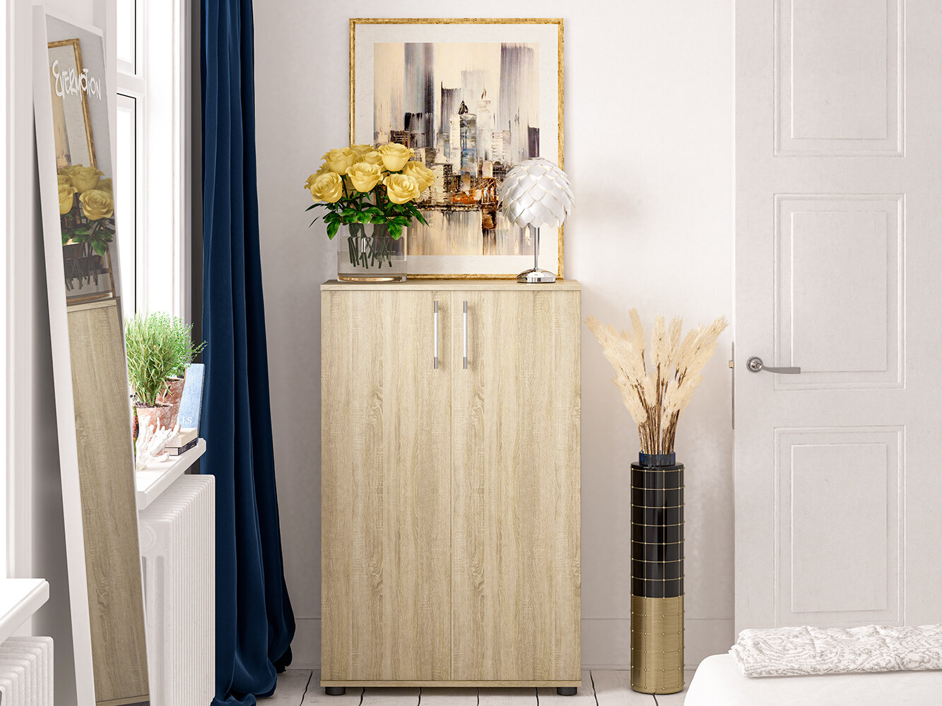 Офисный шкаф для документов серии Аргумент А-26 (Пирамида комфорта) цвет Дуб сонома