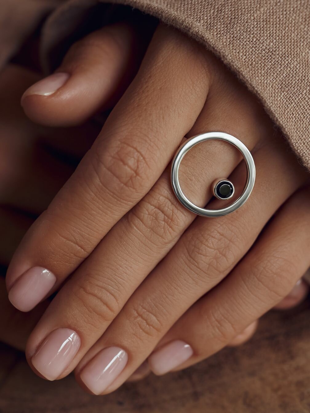 Кольцо широкое, серебро, 925 проба