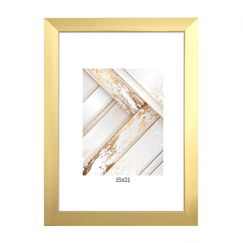 Фоторамка, рамка для фотографии, рисунка, вышивки, мозаики 15х21 см, golden box, с ножкой-подставкой, золотистая GF 6641