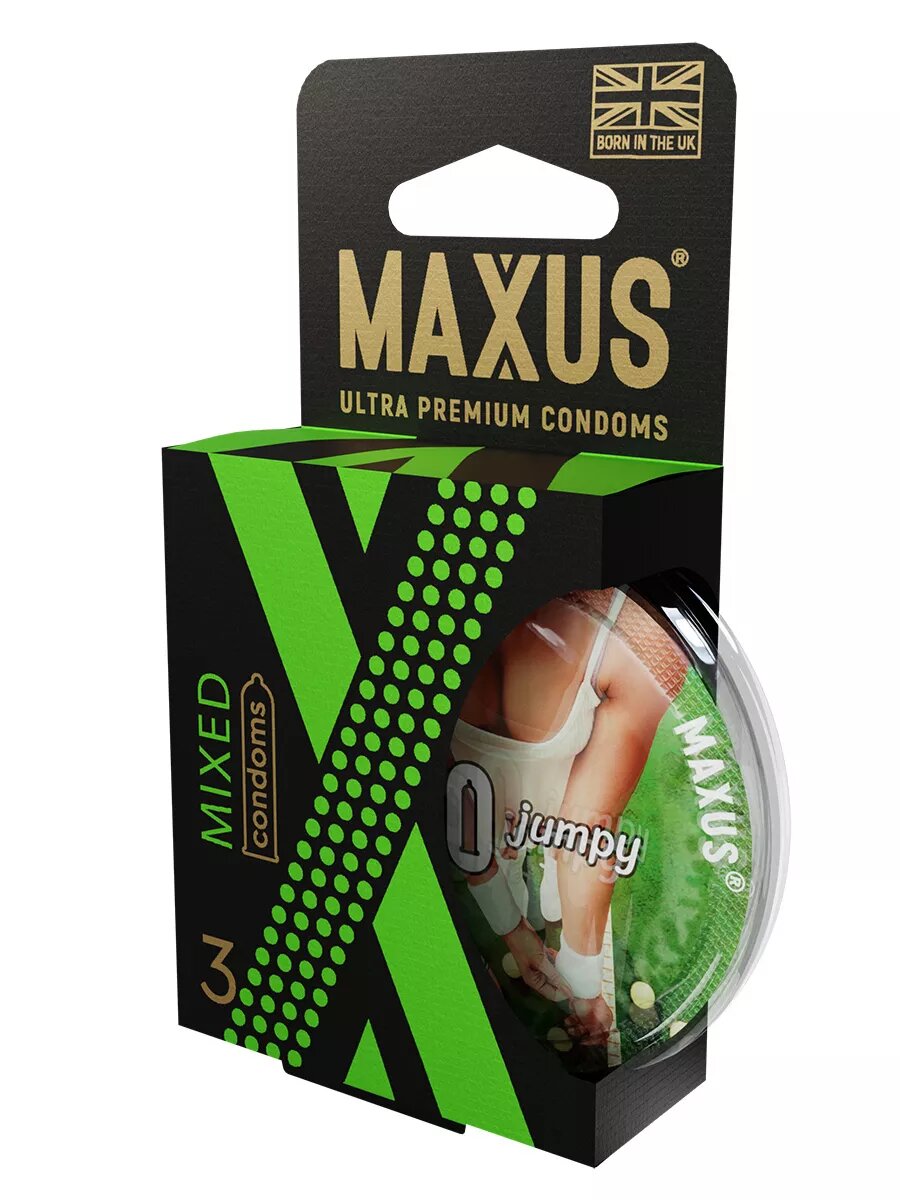 Презервативы "MAXUS Mixed" классические, ультратонкие и точечно-ребристые, 3шт